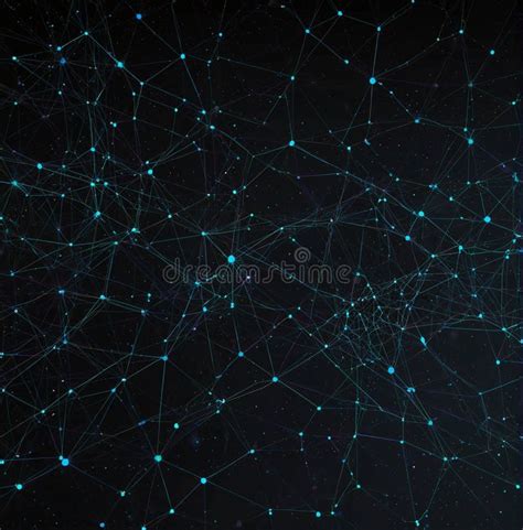 Abstract Digital Background Of Points And Lines Glowing Black Plexus Big Data Network Or