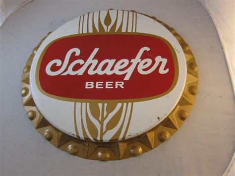 Vintage Tin Schaefer Beer Bottle Cap Sign 2037886569