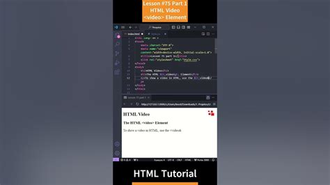Html Tutorial Lesson 75 Html Video Video Element Part 1 Html5