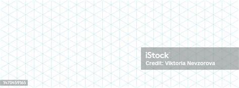 Blue Isometric Grid Graph Paper Background Seamless Pattern Guide Background Desigh For