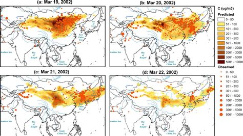Comparisons Of The Predicted And Observed Near Surface Dust Download Scientific Diagram