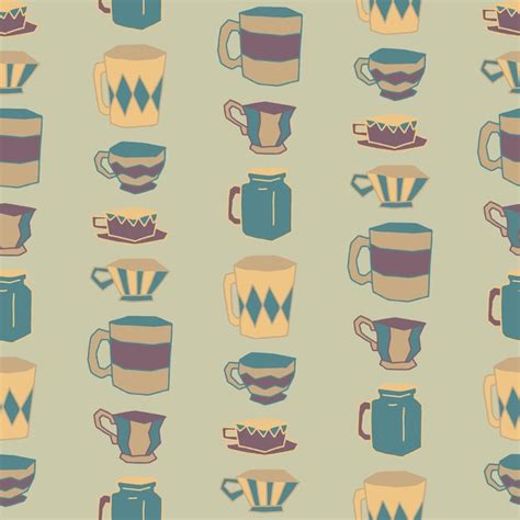 Premium Vector Collection Of Mugs Seamless Pattern Vector