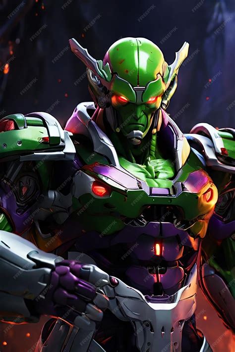 Piccolo Is Wearing A Fighting Mech Against A Backdrop Of A Dramatic Mix