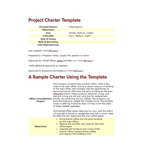 Project Charter Templates Samples Excel Word TemplateArchive