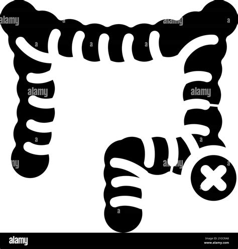 Bowel Resection Surgery Glyph Icon Vector Illustration Stock Vector