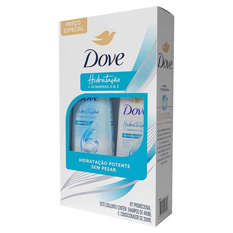 Kit Dove Hidratação Vitaminas A And E Shampoo 400ml Condicionador