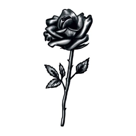 Black And White Rose Stem Temporary Tattoo