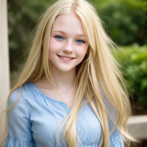 1girl Blonde Blue Eyes Long Hair Portrait Seaart Ai
