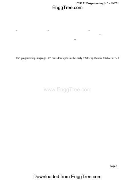 Cs3251 Programming In C Lecture Notes 2 Pdf Computer Program