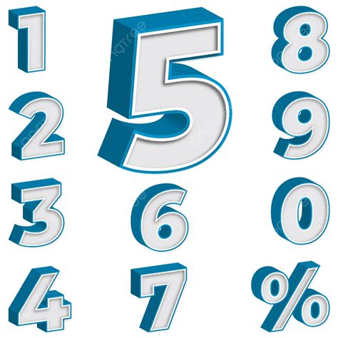 Number Set 3d Vector Blue Number Set 1 To 10 3d Number 3d Number Set Png And Vector With