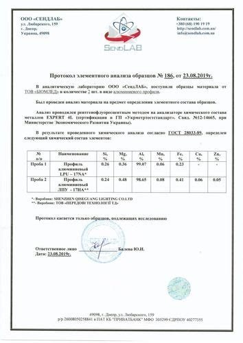 Профиль алюминиевый BIOM врезной ЛПВ20 20х30 анодированый, (палка 2м ...