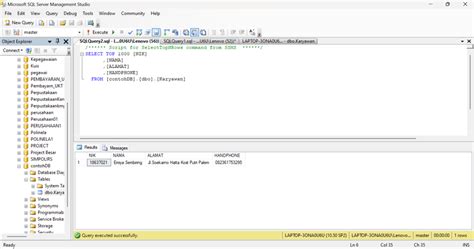 Lingkungan Kerja Dbms Microsoft Sql Server Management Studio