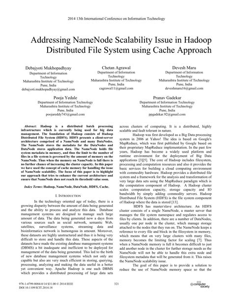Pdf Addressing Name Node Scalability Issue In Hadoop Distributed File
