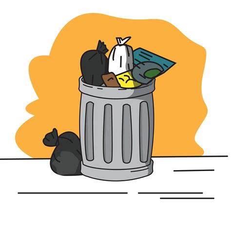 Dirty Trash Can Vector Illustration 8018051 Vector Art At Vecteezy