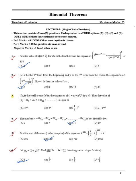Dpp Binomial Theorem Q Pdf Function Mathematics Discrete