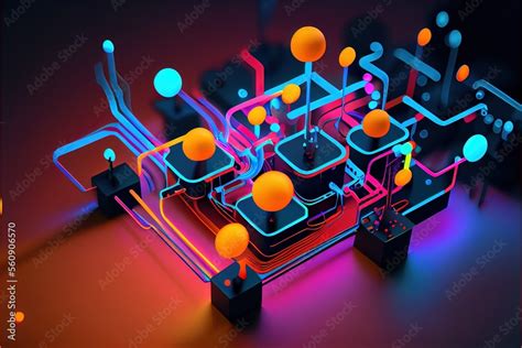 Digital Colorful Flow Chart Management Prozess Connected Lab Created