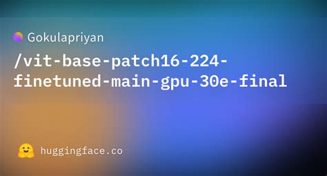Gokulapriyanvit Base Patch16 224 Finetuned Main Gpu 30e Final