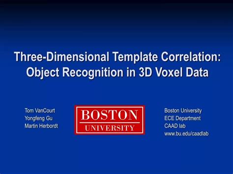 PPT Three Dimensional Template Correlation Object Recognition In D Voxel Data PowerPoint