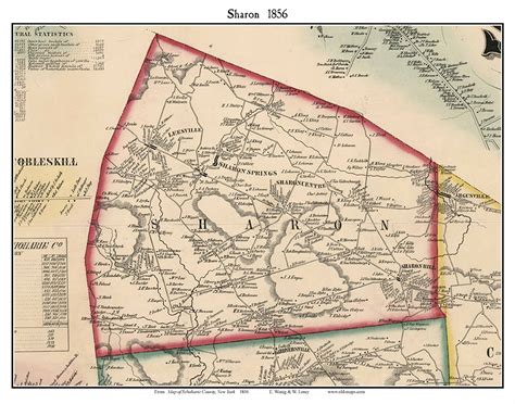 Sharon New York 1856 Old Town Map Custom Print Schoharie Co Old Maps