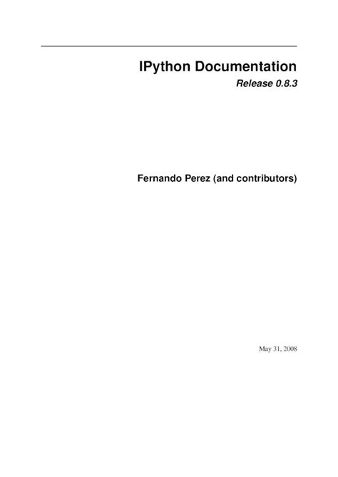 Pdf Ipython Documentation Nyxdbachmanworksharedocipythonmanualchapter Two