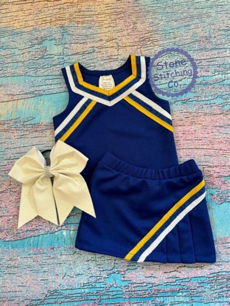 Blue And Gold Cheer Uniform Blue And Yellow Cheerleading Uniform Girls