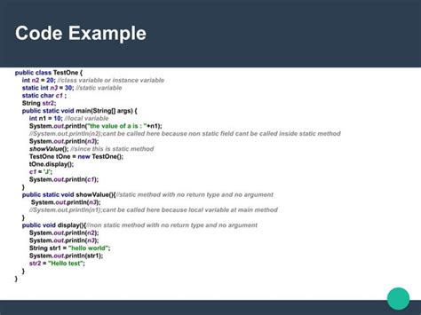 Variable And Methods In Java Ppt