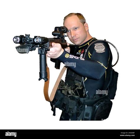 Anders Behring Breivik Arrested For The Attacks In Norway As He Appears In The Manifesto And