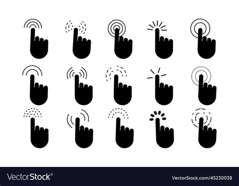 Set Cursor Finger Computer Technology Concept Vector Image