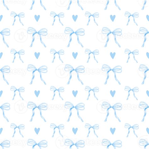Blue Coquette Ribbon Bow Seamless Pattern Soft Girl Aesthetic 42235396 Png