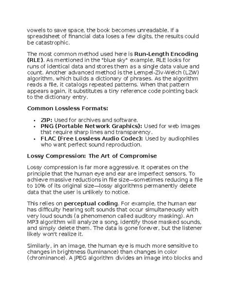 Data Compression In Technology Education Reading Passage And X 10