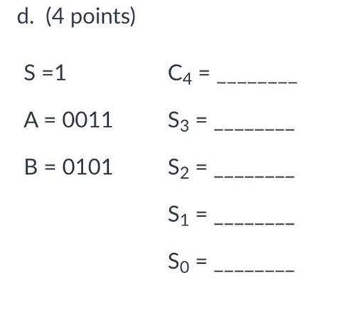 Solved Only Do D Input Values For The Adder Subtractor Ci