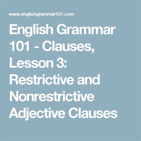 master english grammar learn about restrictive and nonrestrictive