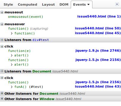 How To Debug JavaScript JQuery Event Bindings With Firebug Or Similar