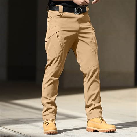 Cllios Black Cargo Pants Men Multi Pockets Tactical Pants Lightweight