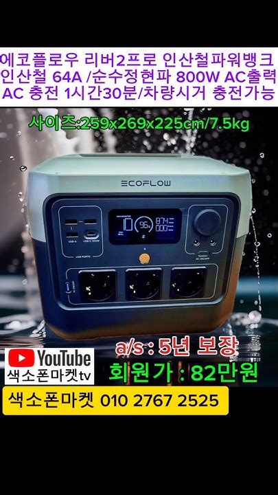 버스킹 및 캠핑용 인산철파워뱅크 에코플로우 맥스2 프로 인산철64aac 800w 출력 인산철파워뱅크 버스킹용파워뱅크 파워뱅크추천 캠핑용파워뱅크 색소폰마켓tv
