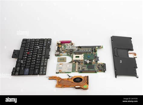 Disassembled Laptop Basic Components Of Notebook Keyboard Processor
