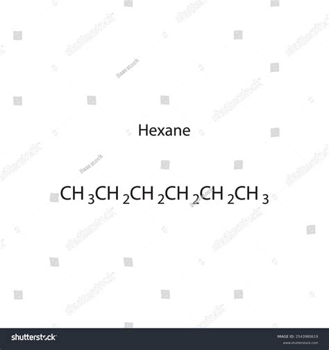 Hexane Skeletal Structure Diagramorganic Molecule Compound Stock Vector Royalty Free