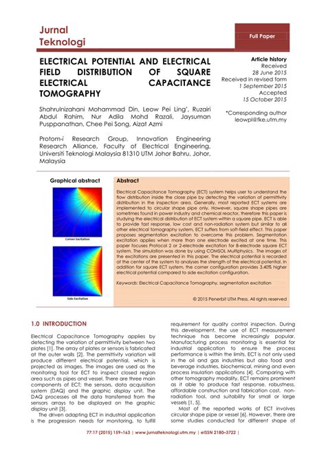 Pdf Electrical Potential And Electrical Field Distribution Of Square