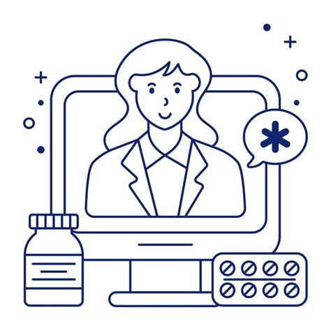 온라인 의사의 아이콘 디자인 프리미엄 벡터