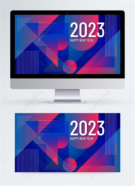 2023 기하학적 새해 라인 포스터 이미지 사진 468808924 무료 다운로드