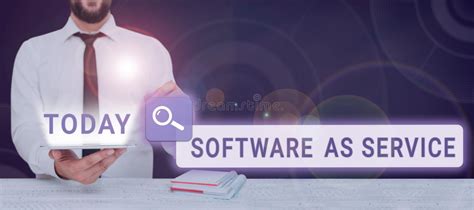 writing displaying text software as service concept meaning on demand