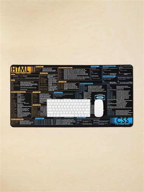 Html And Css Cheat Sheet Web Designer Wall Art Mouse Pad For Sale By
