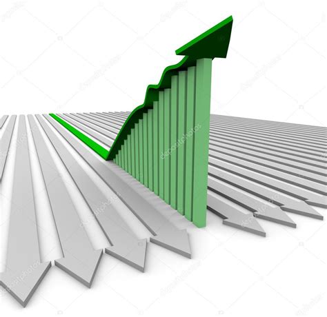 Green Growth Arrow Bar Graph Stock Photo Iqoncept