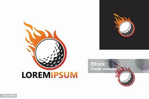 골프 화재 로고 템플릿 디자인 벡터 엠블럼 디자인 개념 창조적 인 기호 아이콘 골프공에 대한 스톡 벡터 아트 및 기타 이미지