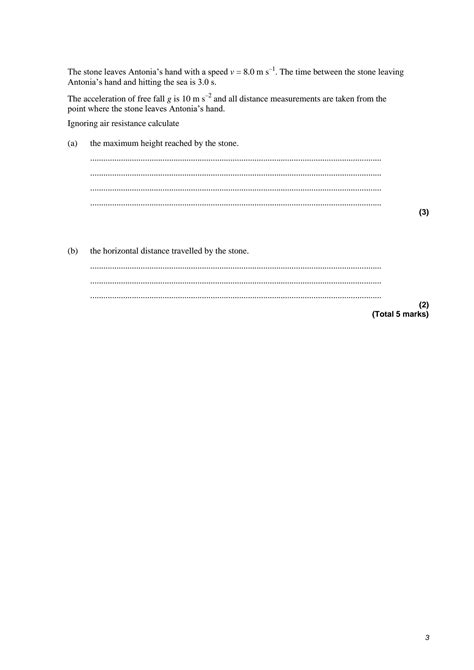 SOLUTION Physics Kinematics Paper Style Questions With Answers Studypool
