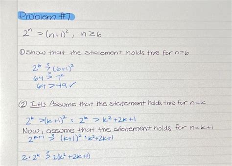 Solved Problem 7 2n N 1 2 N6 1 Show That The Statement Chegg Com