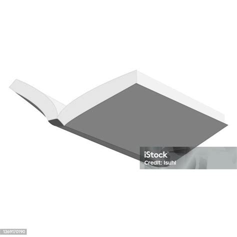 종이 페이지가 있는 열린 책입니다 두꺼운 페이퍼백 책 측면 보기 템플릿 모형 학습 독서 교육 서점 벡터 아이콘 플랫 그레이 격리 공부에 대한 스톡 벡터 아트 및 기타 이미지