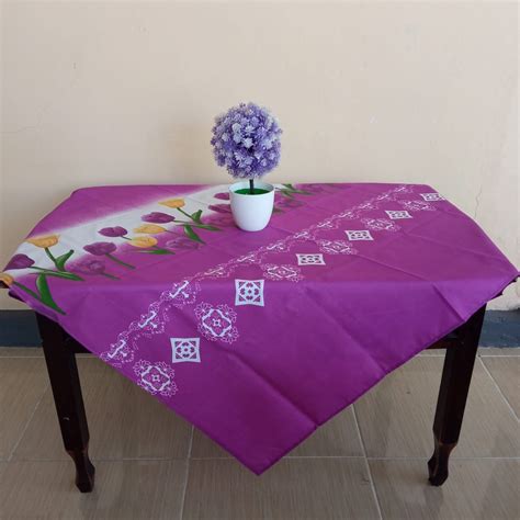 Jual Alas Taplak Meja Model Persegi Empat 100x100cm Kain Katun Motif ...