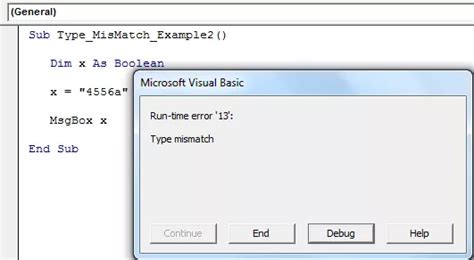 Error De Discrepancia De Tipo De Vba Ejemplos ¿cómo Solucionar El