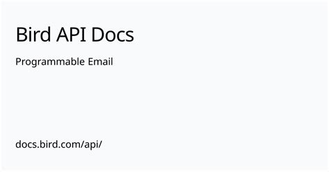 Programmable Email Bird Api Docs Programmable Email Bird Api Docs